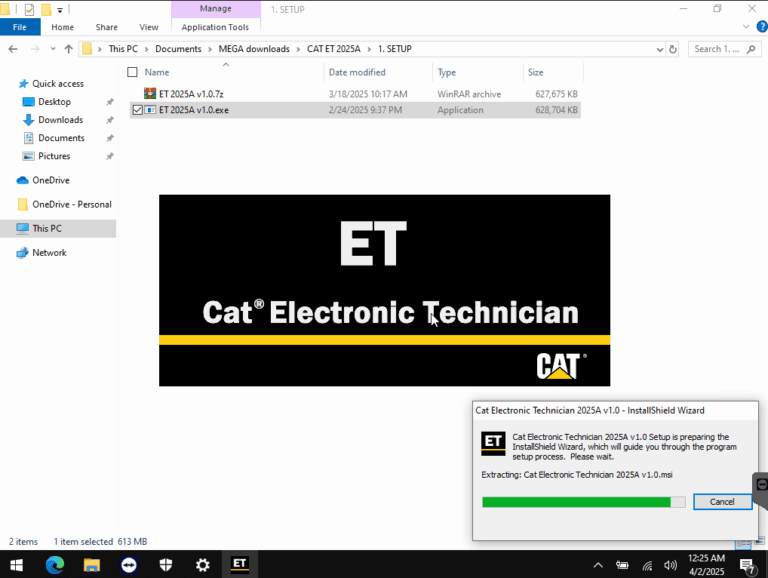 CAT ET 2025A – Caterpillar Diagnostic Software - Autotech Diesel
